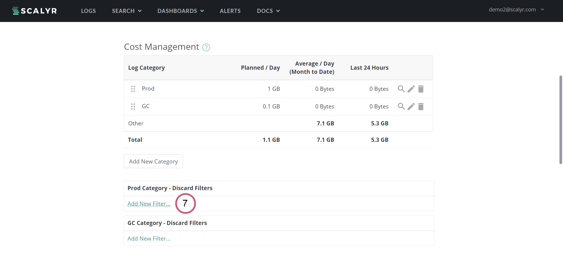 Cost Management | Scalyr